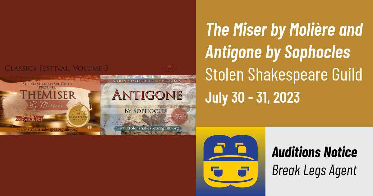 The Miser by Molière and Antigone by Sophocles, Stolen Shakespeare ...